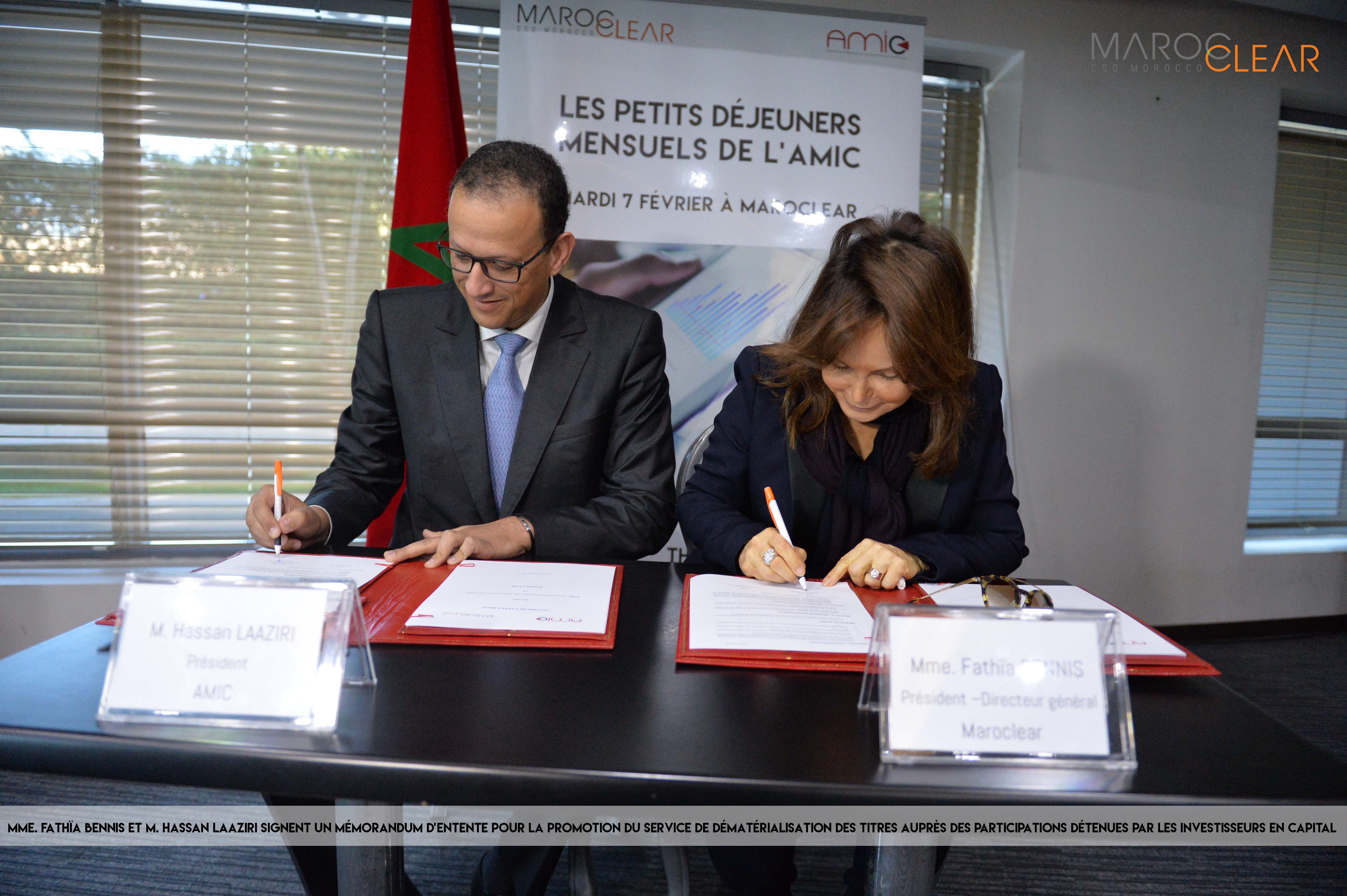 Maroclear et l'AMIC signent un mémorandum d'entente | Financial Afrik