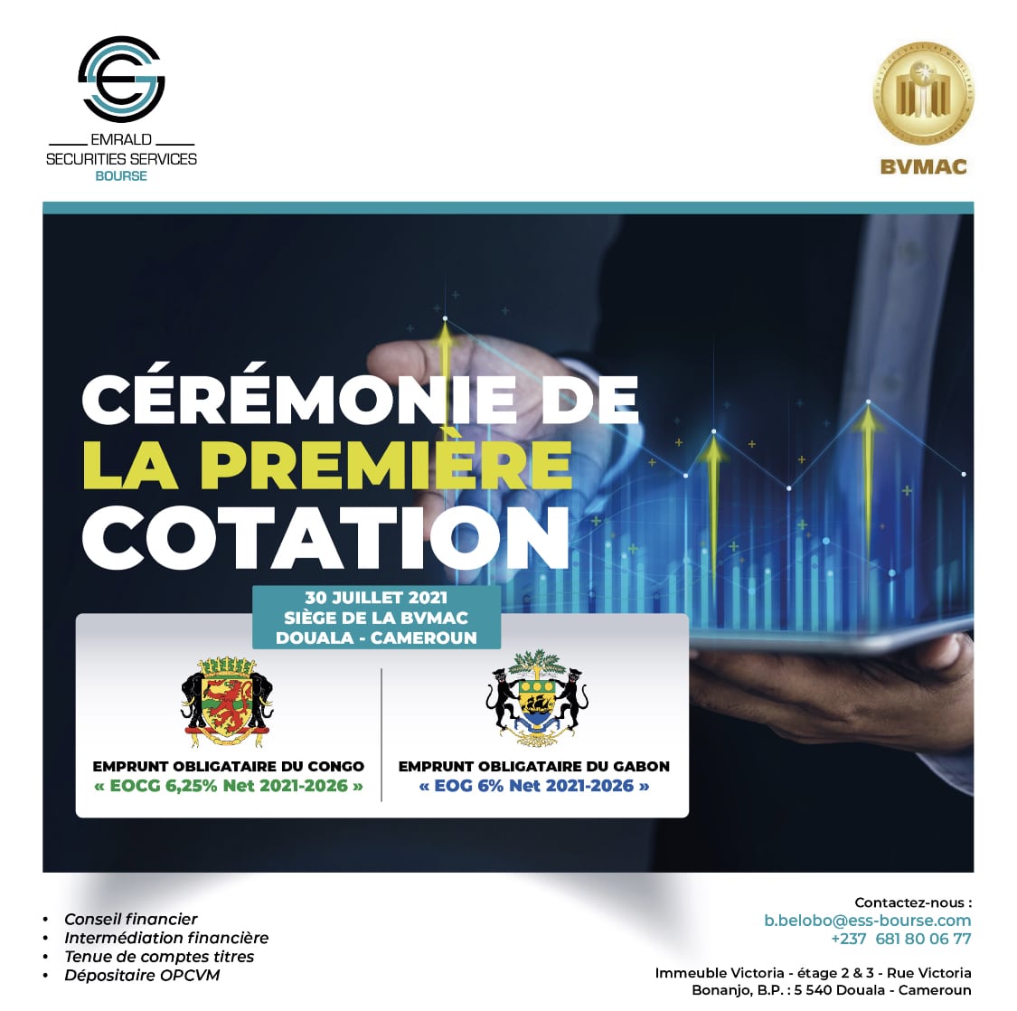 BVMAC: cérémonie de première cotation des valeurs «EOCG 6,25% NET 2021 ...