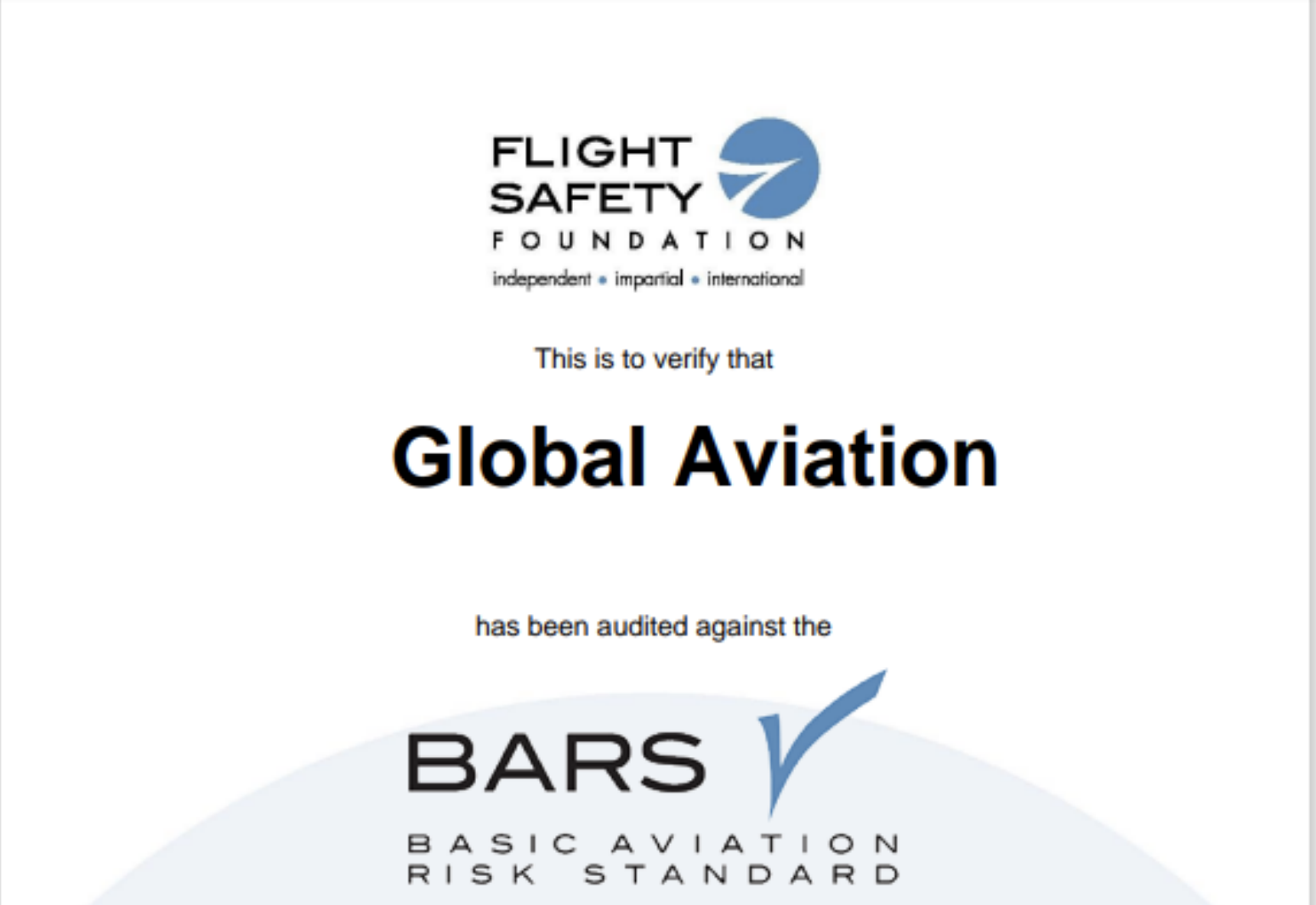 Mauritanie : Global Aviation certifié du programme Basic Aviation Risk ...
